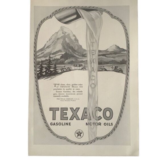 Texaco | Art | Vintage923 Texaco Clean Golden Color Of Oil Ad ...